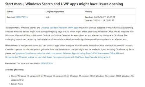 MicrosoftがやっとWindowsの検索やスタートメニュー、UWPアプリが応答停止する不具合を修正 - enjoypclife.net