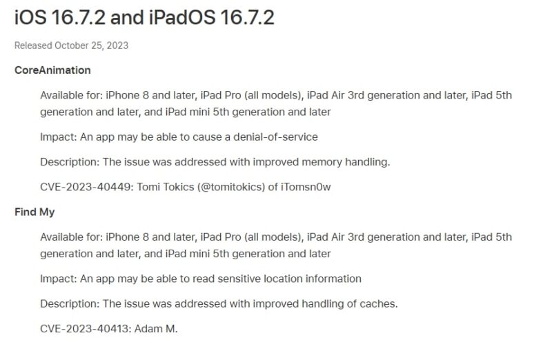 Appleが旧モデル向けにiOS16.7.2およびiOS15.8をリリース、一部悪用の事実があるゼロデイ脆弱性の修正もあるので早急に適用を - enjoypclife.net